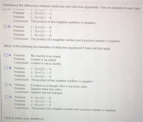 Solved Summarize The Differences Between Deductive And