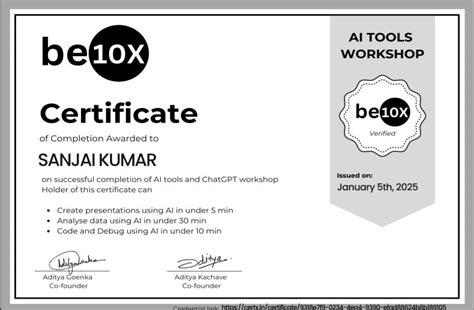 Ai Chatgpt Be10x Continuouslearning Sanjai Kumar M