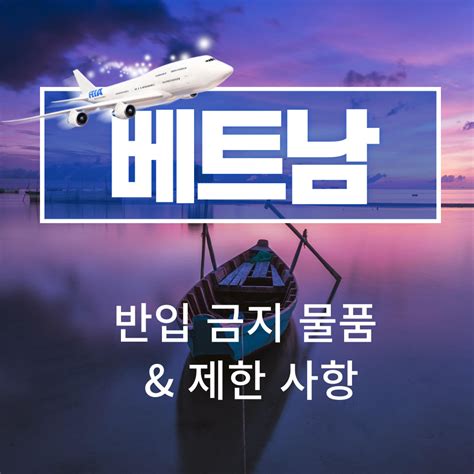 베트남 입국 시 주의해야 할 물품과 반입 금지 및 제한 사항