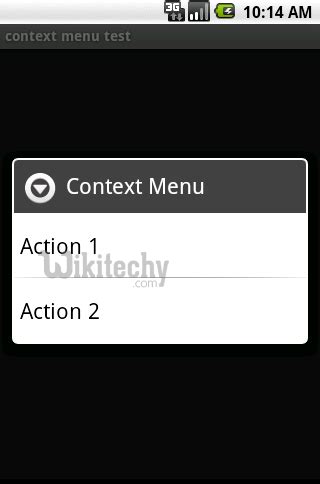 Android Tutorial Android Context Menu By Microsoft Award Mvp Learn In Sec Wikitechy