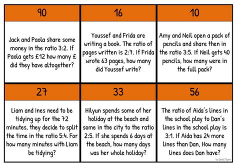 Ratio Worded Questions Loop Game Mastery Teaching Resources