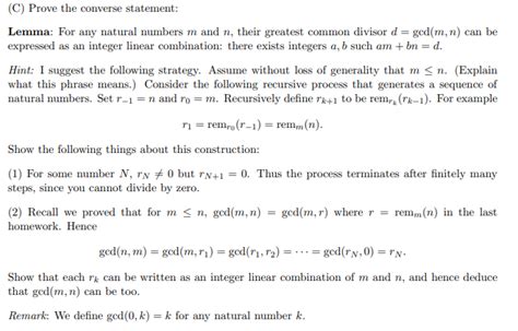 Solved If A Divisor D Of Integers M And N Can Be
