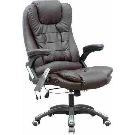 WestWood Leather 6 Point Massage Office Chair Brown