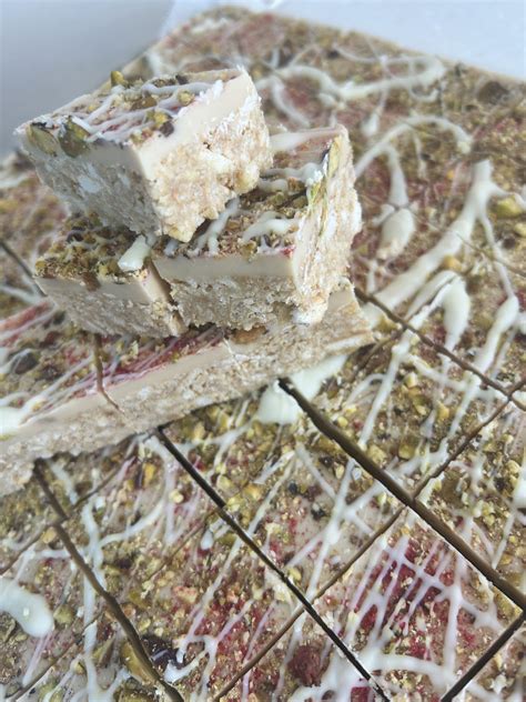 Pistachio And Raspberry Slice Coffeelicious