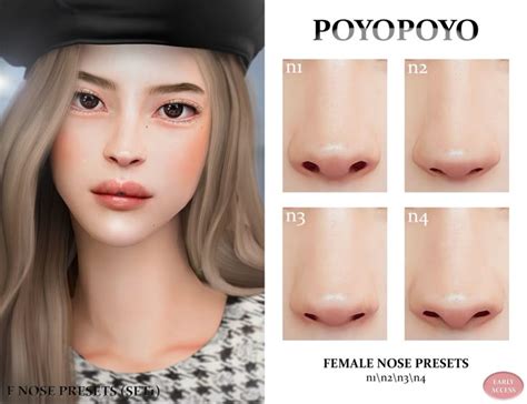 Poyopoyo Female Nose Presets Set1 PoyoPoyo The Sims 4 Skin