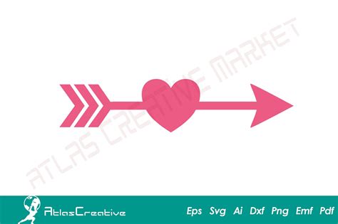Arrow Heart Svg Vector Arrow Clipart Love Cut File Love Etsy