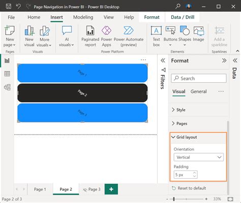 custom page navigation in power bi power bi