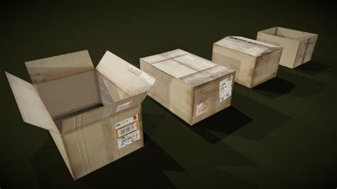 Cardboard Box D Models Sketchfab