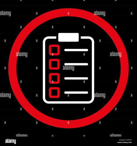 Examination Flat Red And White Colors Rounded Glyph Icon Stock Photo