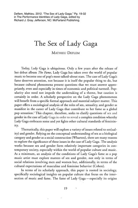 Pdf The Sex Of Lady Gaga
