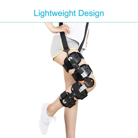 REAQER Post Op Hinged Knee Brace Adjustable Medical Open Patella