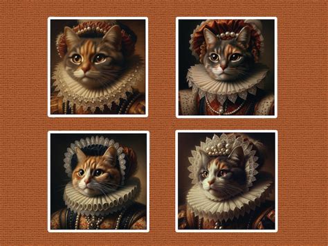 Elegant Calico Cat Sticker Renaissance Theme Vinyl Sticker Classic
