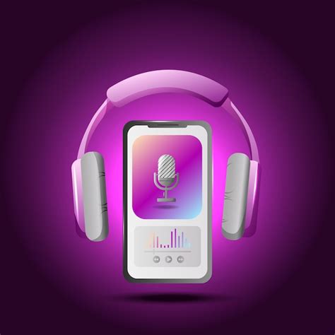 Premium Vector Podcast Concept Smartphone With An Application For