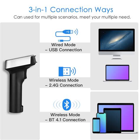 Eyoyo D D QR Wireless Barcode Scanner Compatible With Bluetooth Function GHz Wireless