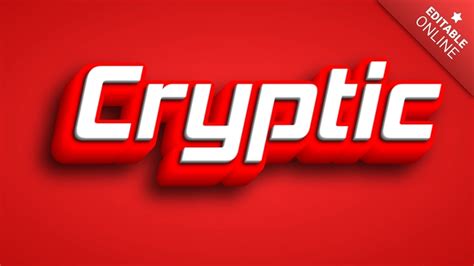 cryptic red 3d text effect generator