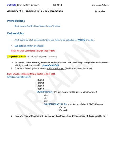 Week 3 Assignment Updated11 Assignment 3 Working With Linux