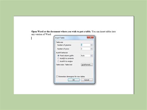 how to insert a table in a microsoft word document 3 steps
