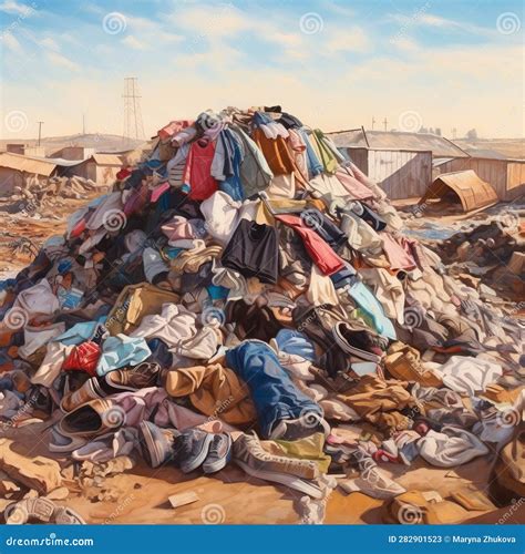 Mountain Of Discarded Clothes Textile Waste Consumption Problems And