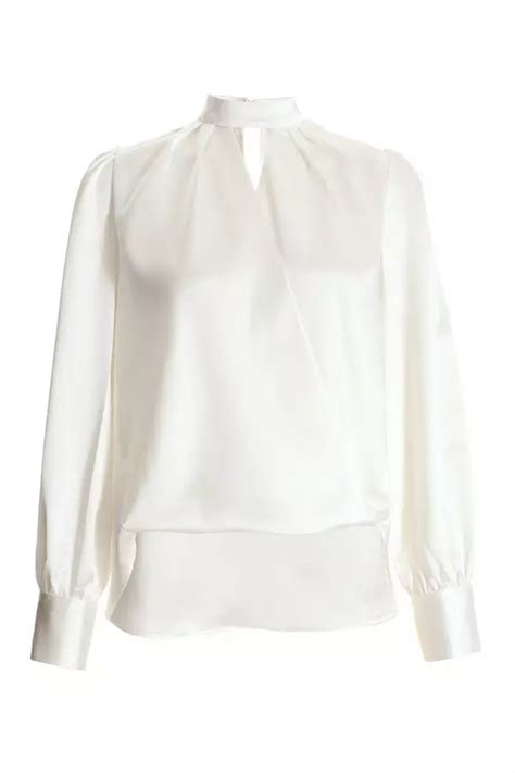 White Satin Blouse Quiz Clothing