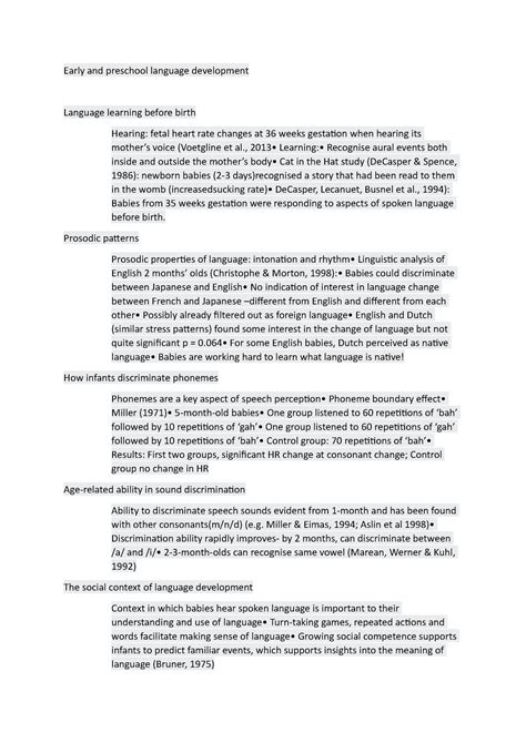 Early And Preschool Language Development Early And Preschool Language