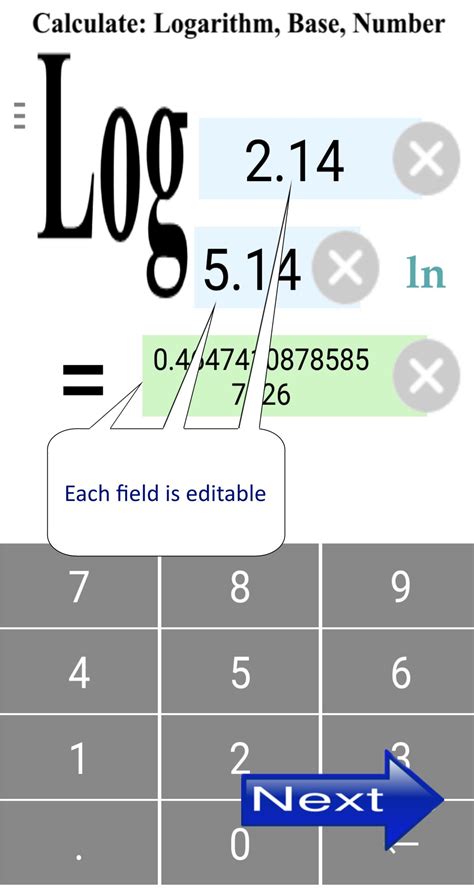 Logarithm Log Ln Base E Base N Number Calculator For Android Apk