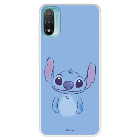 Funda Para Motorola Moto E40 Oficial De Disney Stitch Azul Lilo