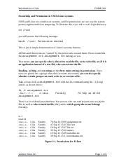 COMP301 Notes 2 Docx Introduction To Unix COMP 301 Ownership And