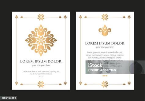 황금 럭셔리 프레임 템플릿 화이트 벡터 인사말 카드입니다 초대장 전단지 메뉴 브로셔 모노그램 배경 화면 장식 포장 또는 원하는 아이디어에 적합합니다 0명에 대한 스톡 벡터