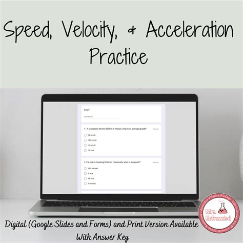 Distance Learning Speed Velocity And Acceleration Practice Problems Worksheets Library