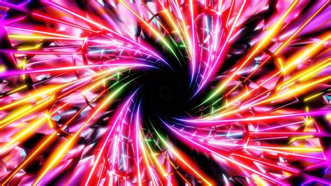 Abstract Background Colorful Sci Fi Spiral Tunnel For Music