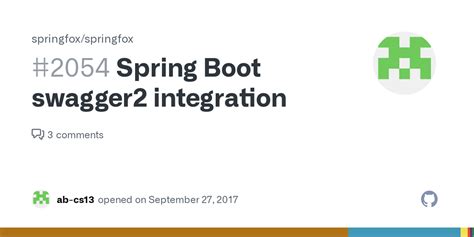 Spring Boot Swagger2 Integration Issue 2054 Springfox Springfox