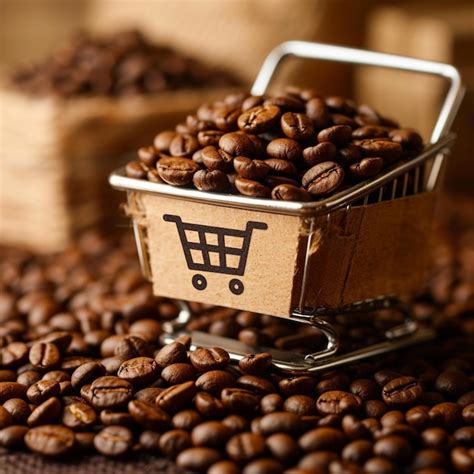 Premium AI Image E Commerce Essence Shopping Cart Symbol On Coffee