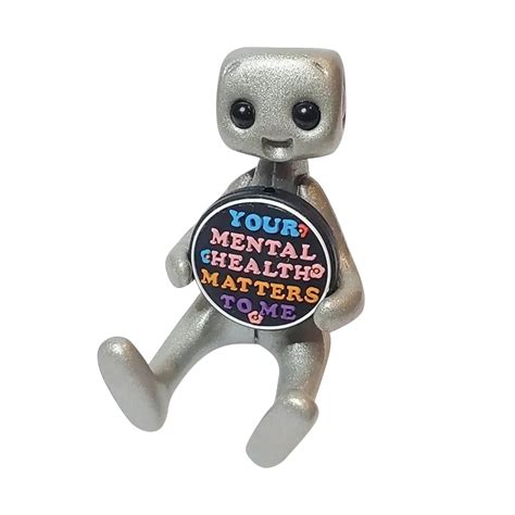 Cute Robot Statuerelieve Your Anxiety Inspirational Fun Office