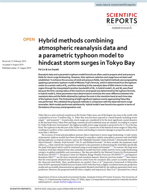 Pdf Hybrid Methods Combining Atmospheric Reanalysis Data And A