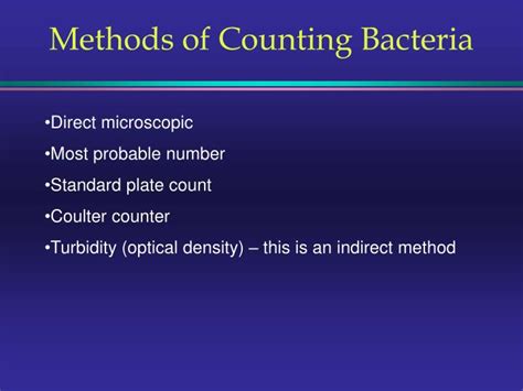 Ppt Methods Of Counting Bacteria Powerpoint Presentation Free