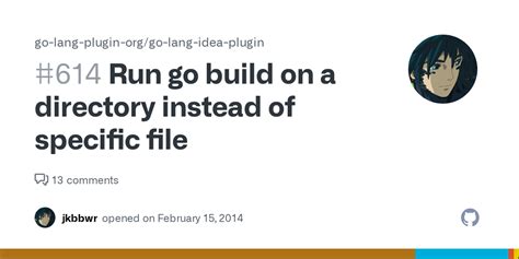 Run Go Build On A Directory Instead Of Specific File · Issue 614 · Go