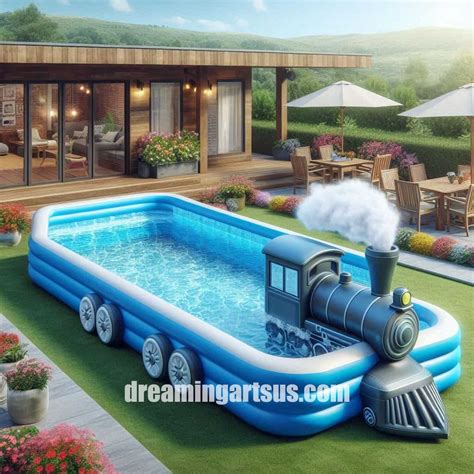 Inflatable Giant Train Pool Diverse And Unique Pool Design Shaped Like