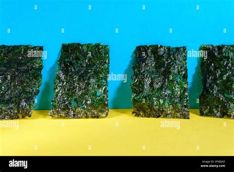 Crispy Dried Seaweed Nori Chips Piece Of Roasted Seaweed Sheet On A