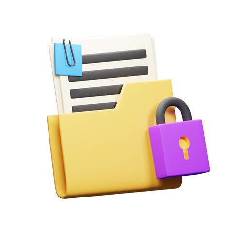 3d lock document 23404764 png