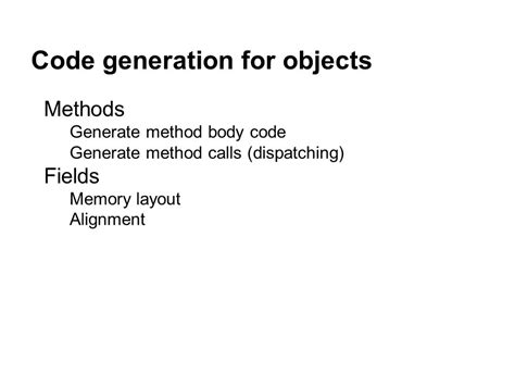 Compiling Objects In Class Based Languages CS 153 Compilers Ppt