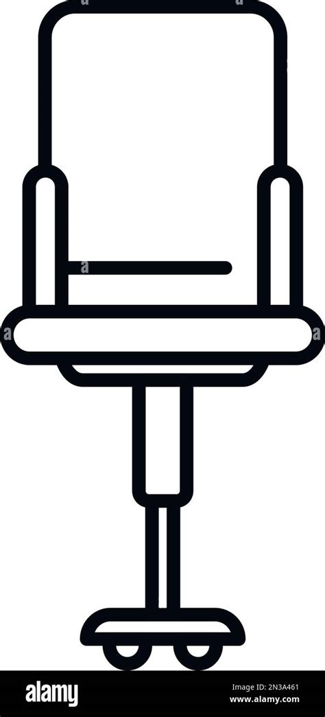 Ergonomic Chair Icon Outline Vector Office Table Correct Position