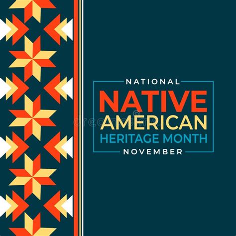 Native American Heritage Month Greeting Vector Banner Poster Card
