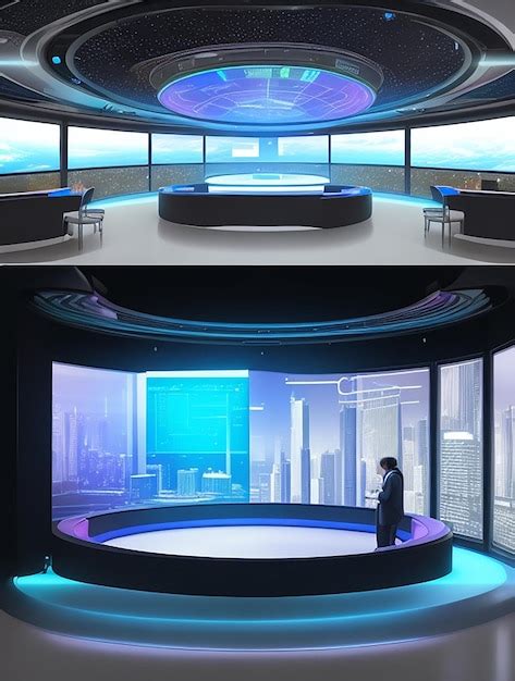 Premium Photo Futuristic Classroom Immersive Learning Integration