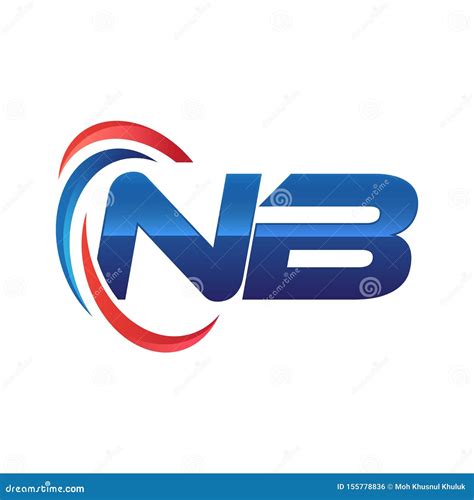 Logotipo Swoosh De La Letra Inicial NOTA Rojo Y Azul Ilustración del Vector Ilustración de
