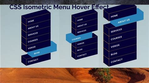 How To Make Css Isometric Menu Hover Effects Youtube