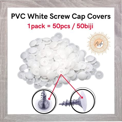 Alife World Pvc 50pcs White Screw Cap Covers Self Tapping Plastic Skru