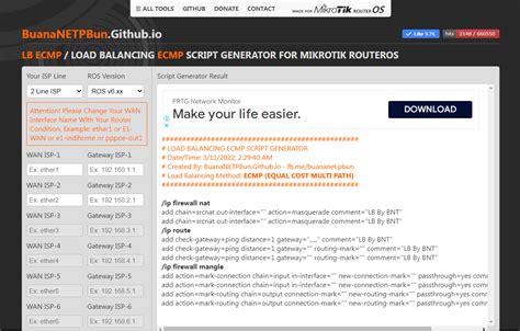 Load Balancing Ecmp Script Generator