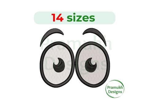 Cartoon Eyes Embroidery Design Eyes Embroidery Design Face Embroidery