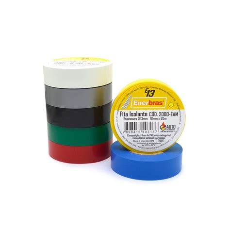 Fita Isolante Em PVC E13 Espessura 0 13mm 18mm X 20m Diversas Cores
