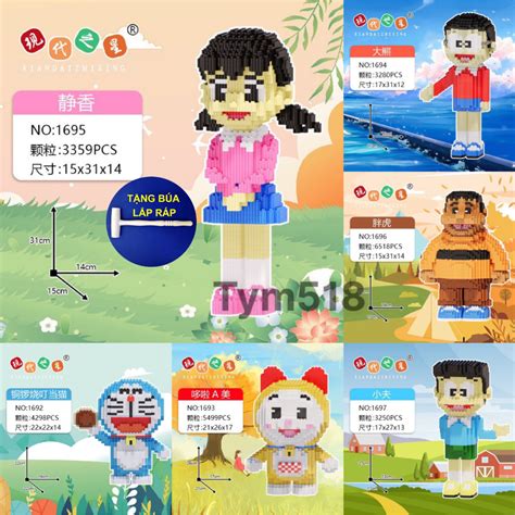 Đồ Chơi Lắp Ráp Doremon Nobita Xeko Chaien Doremi Suka Xếp Hình Mô Hình
